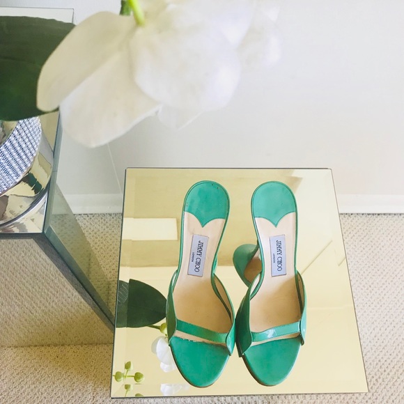 Jimmy Choo | Shoes | Jimmy Choo Turquoise Patent Leather Sandals | Poshmark